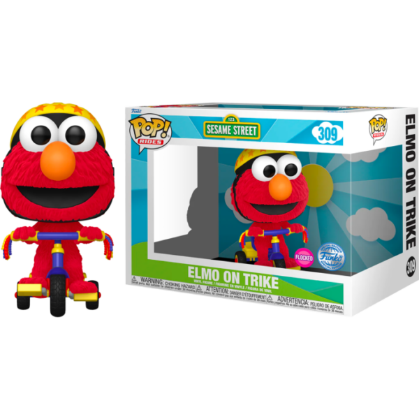 Funko Pop Elmo en Triciclo (flocked) | Funko Tienda